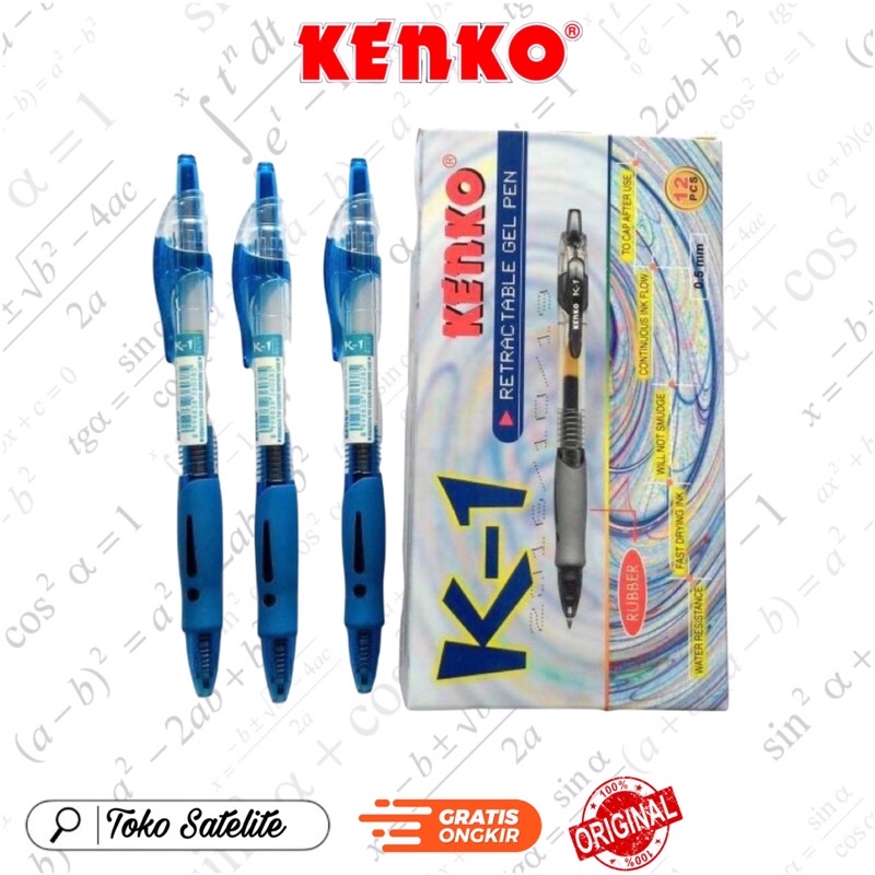 Jual Pulpen Gel Kenko K-1 0,5 mm - Biru Original | Shopee Indonesia