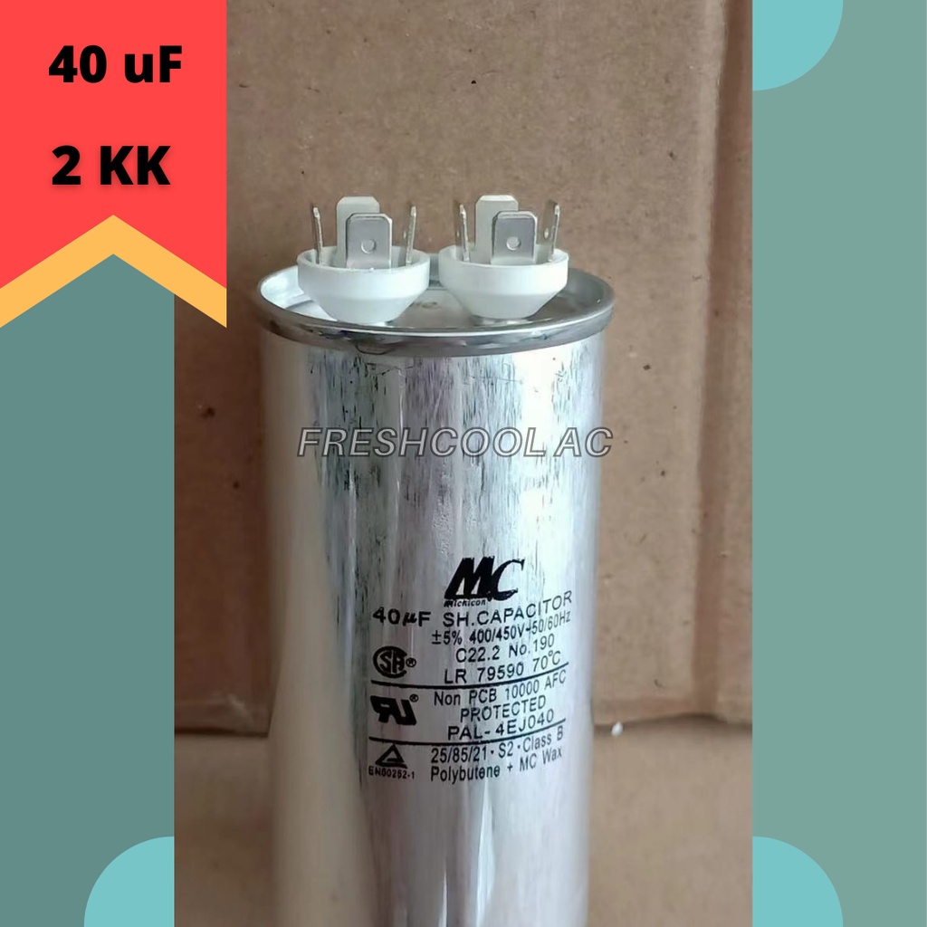 Jual KAPASITOR AC / CAPACITOR AC 40 MIKRO / 40 uF (MERK MC) | Shopee ...