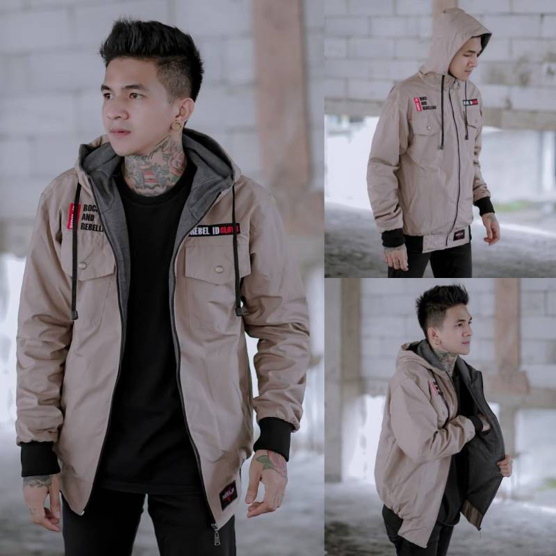 Jual JAKET COWOK PARASUT PRIA WATERPROOF HOODIE ANTI AIR OUTDOOR ...