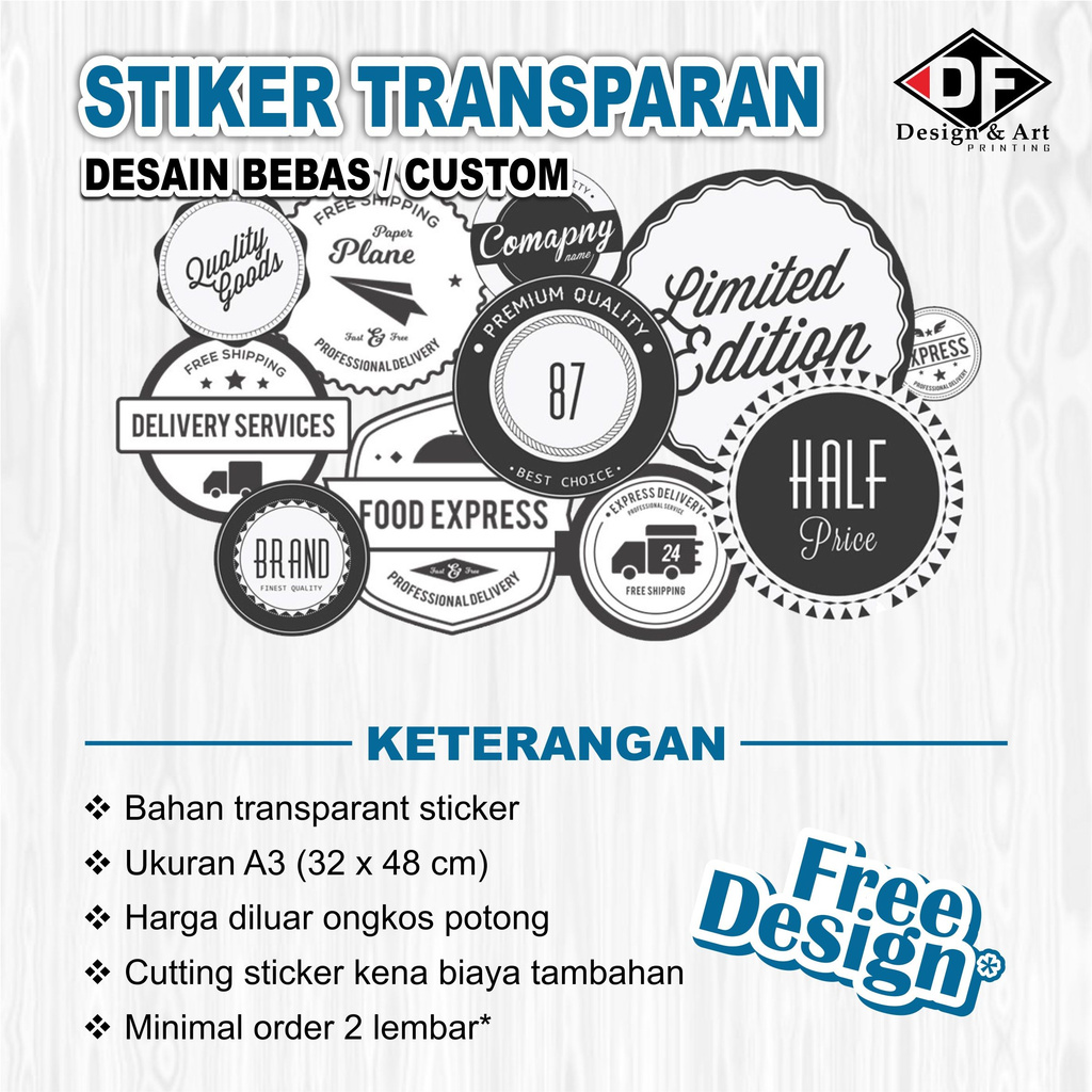 Jual Stiker Transparan Custom Kemasan Produk [FREE DESIGN] | Shopee ...