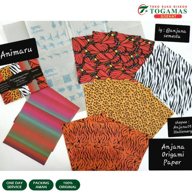 Jual Kertas lipat motif lucu/origami paper motif binatang/kertas lipat ...