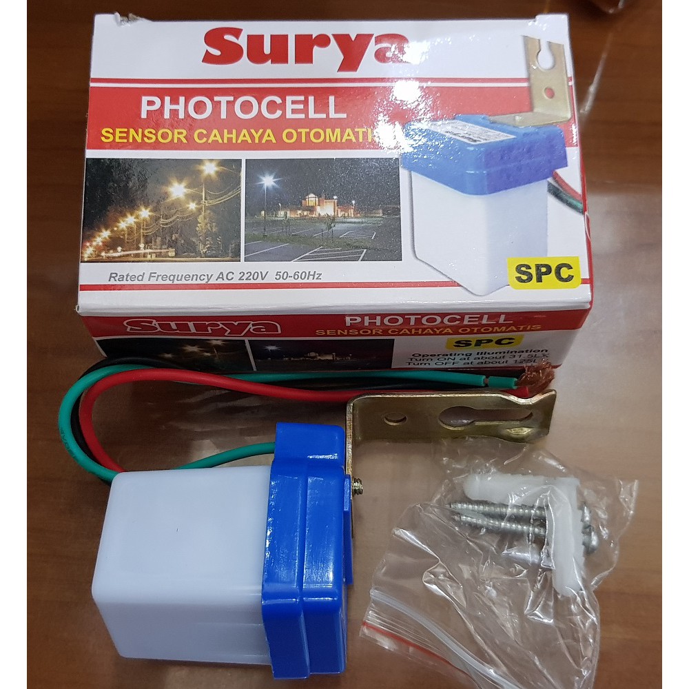 Jual Photocell / Sensor Cahaya Otomatis 6A Merek Surya 6A 6 Ampere ...