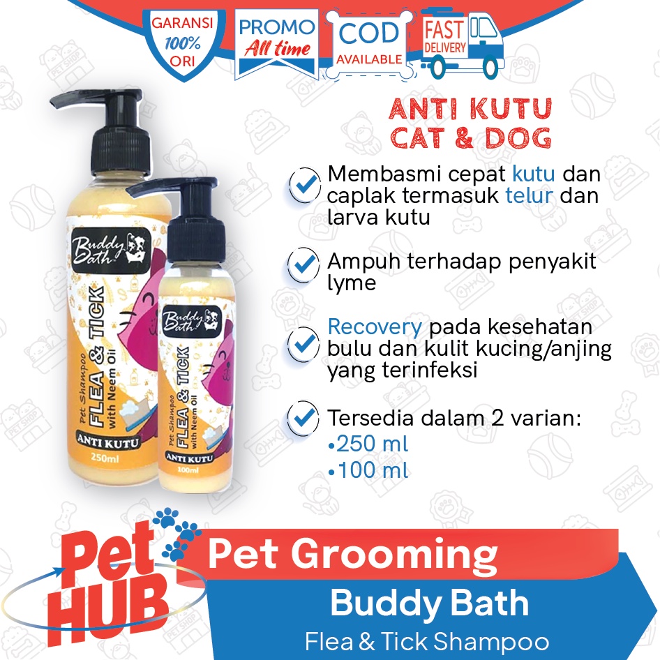 Jual Shampo Anti Kutu Kucing Anjing / Buddy Bath Flea & Tick Pet ...
