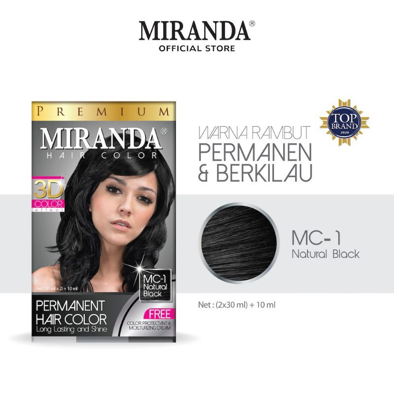 Jual Miranda Hair Color MC-1 Natural Black || Cat Rambut Miranda ...