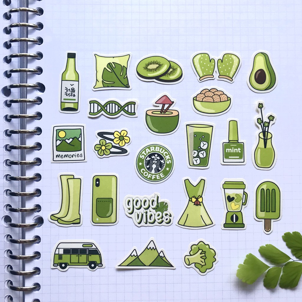 Jual Stiker motif Tumblr green / hijau (25 pcs) untuk LETTERING HP ...