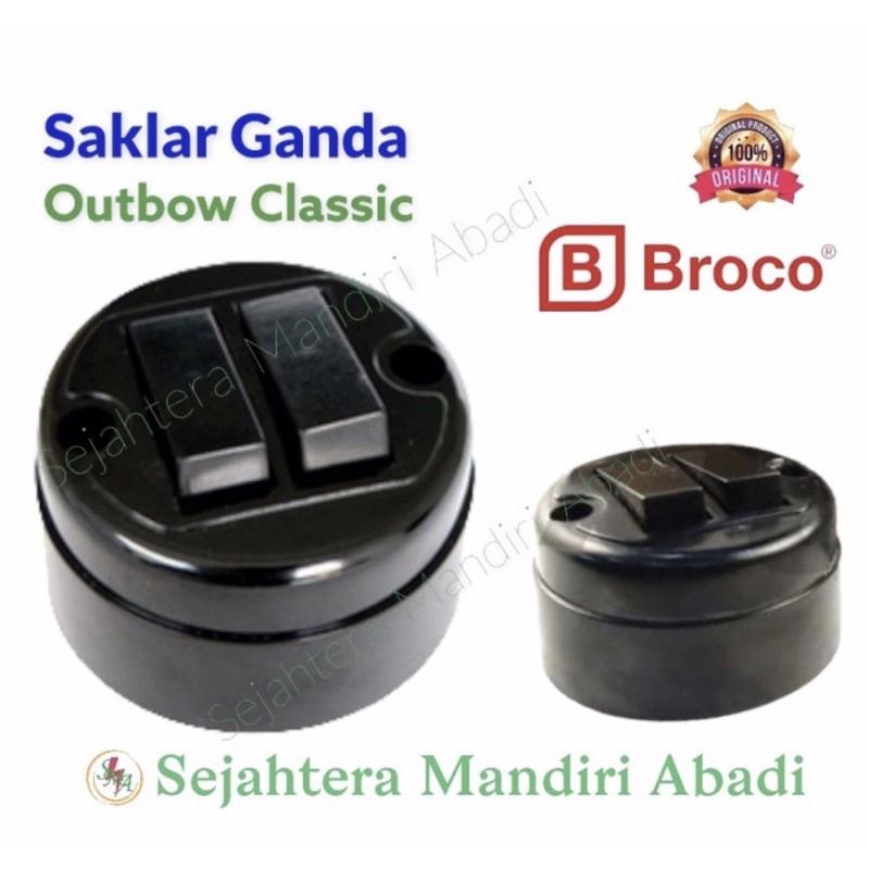 Jual Saklar Seri Broco Outbow Hitam Classic Saklar Ganda Ob Bulat 632N ...