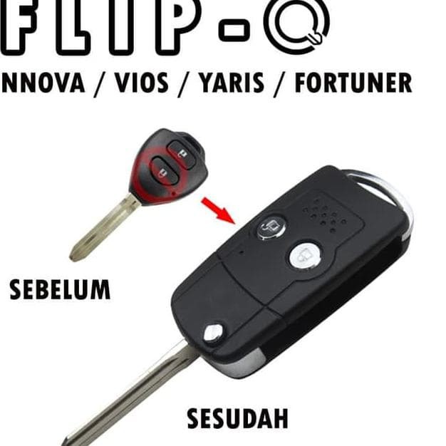 Jual FLIP KEY TOYOTA INNOVA 2 TOMBOL YARIS FORTUNER CASING KUNCI LIPAT ...