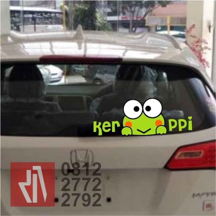 Jual cutting sticker keroppi peeking katak lucu color stiker mobil ...