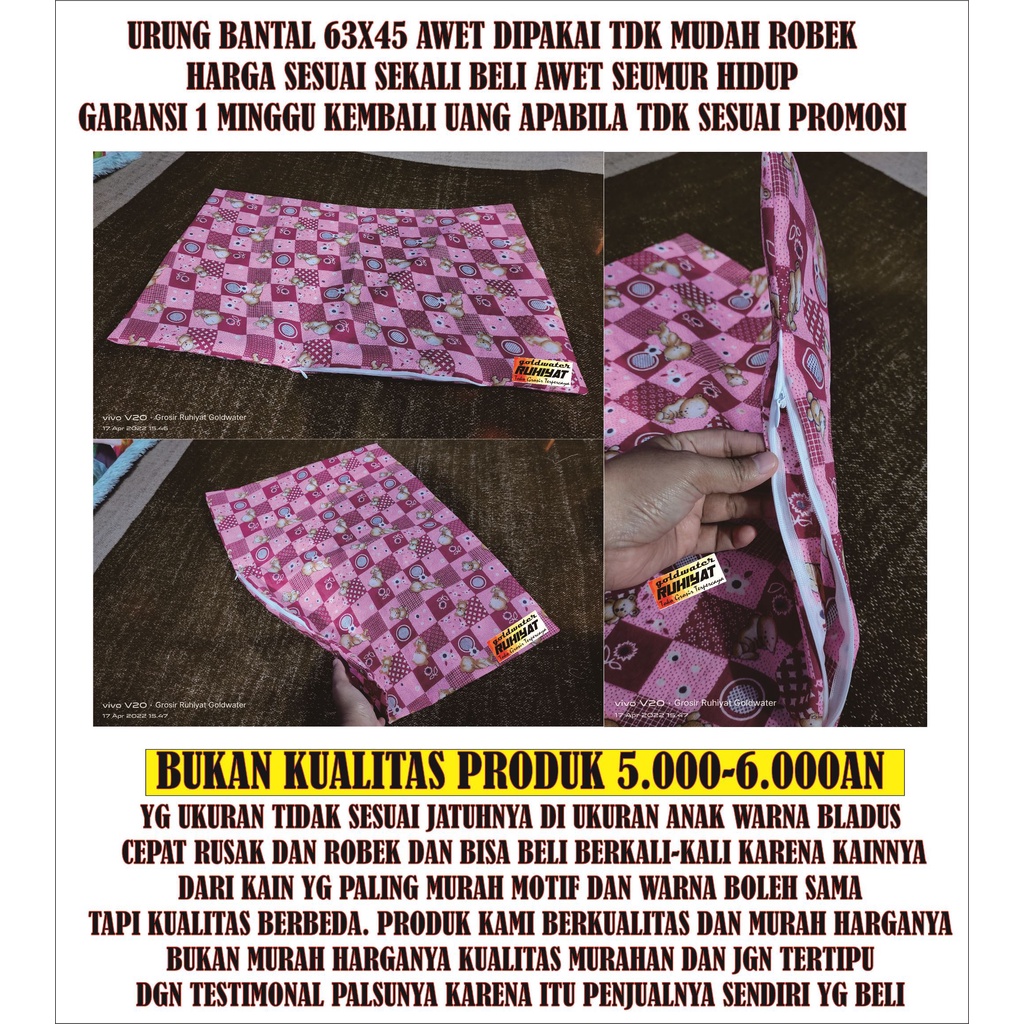 Jual Diobras urung kulit bantal kapuk resleting panda teddy bear 65x45 ...