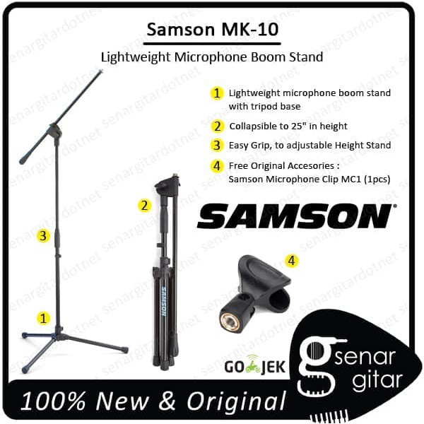 Jual Samson MK-10 Boom Microphone Stand, Mic MK10 MK 10 | Shopee Indonesia