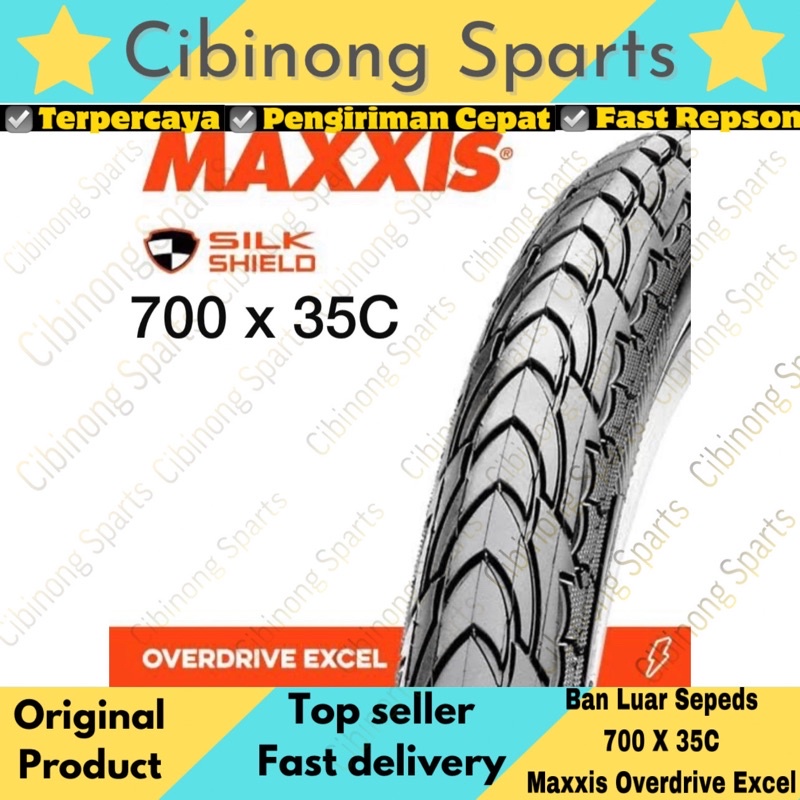 Jual Ban Luar Sepeda 700C x 35C Maxxis Overdrive Excel SilkShield Fixie ...