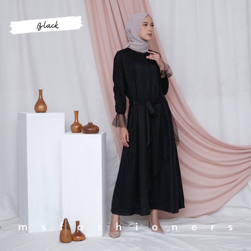 Jual zalwa Dress busui 6 Warna/ gamis kondangan/ dres busui friendly ...