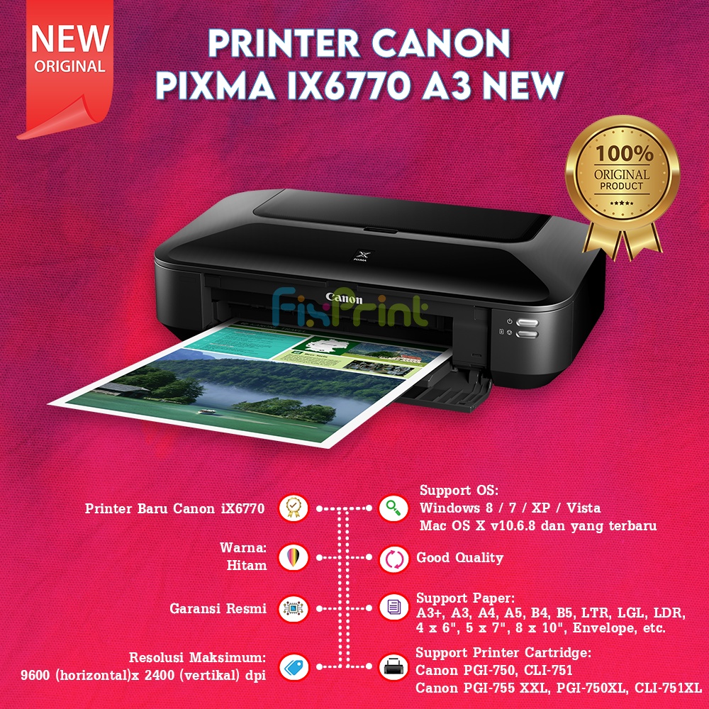 Jual Printer Canon PIXMA IX6770 IX 6770 IX-6770 Print A3 GARANSI RESMI ...