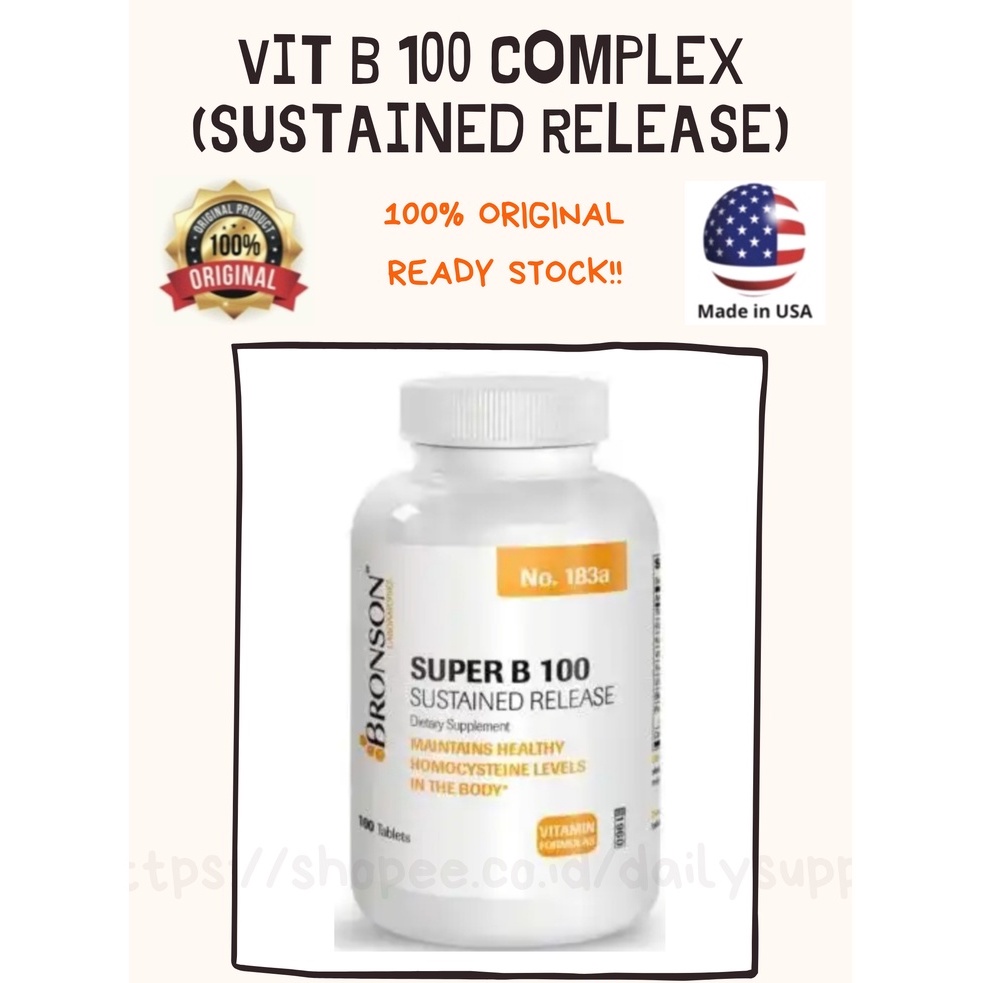 Jual Bronson Super Vitamin B 100 Complex Sustained Release - 100 Tablets | Shopee Indonesia