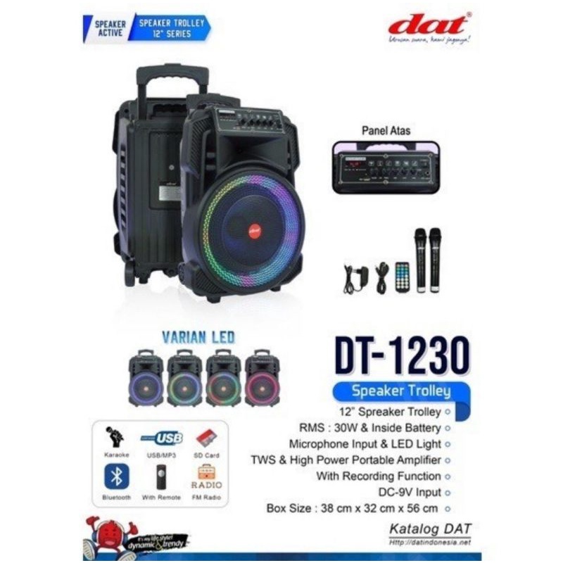 Jual SPEAKER PORTABLE DAT DT 1230 12 INCH DAT DT1230 ORIGINAL 12INCH ...