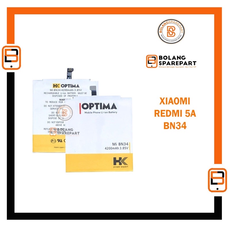 Jual BATERAI BATRE XIAOMI REDMI 5A BN34 HK OPTIMA DOUBLE IC | Shopee ...