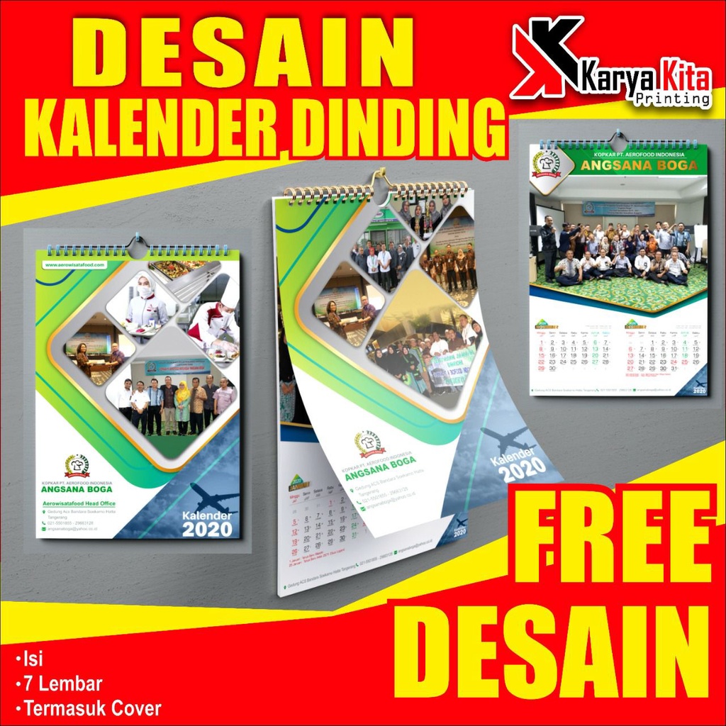 Jual Kalender dinding custom bebas desain Kalender bisa pakai foto Isi ...