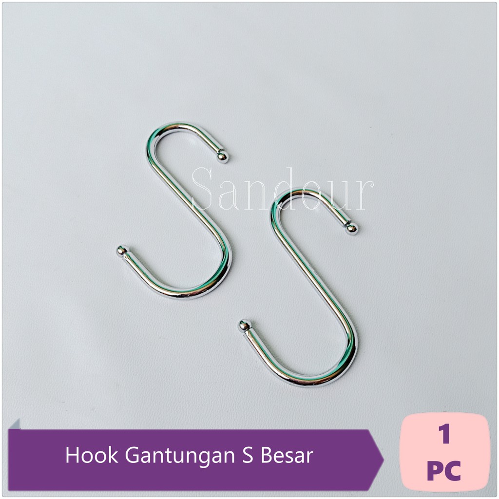 Jual Hook Bentuk Huruf Letter S Besar Gantungan Besi Serbaguna Sandour ...
