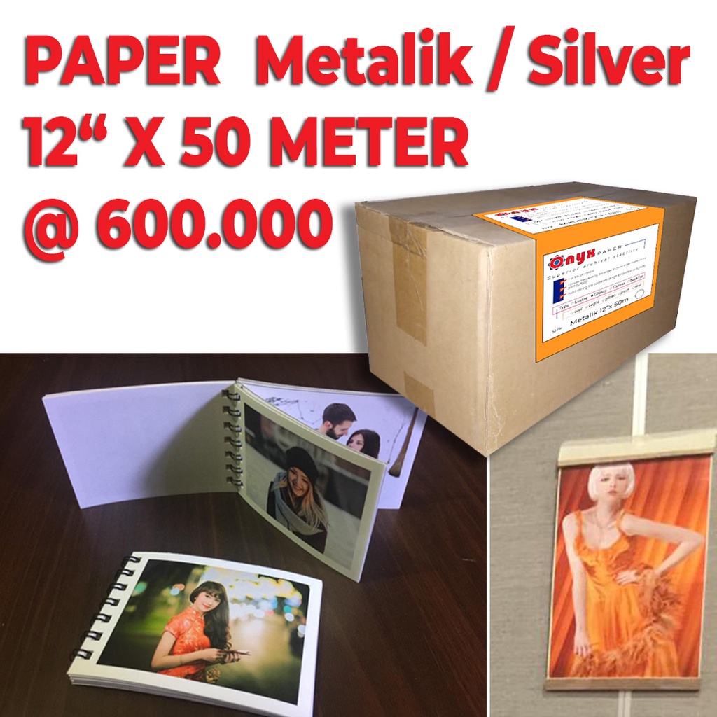 Jual Kertas Metalik / Silver paper ukuran 12" x 50 meter 260grm Paper ...