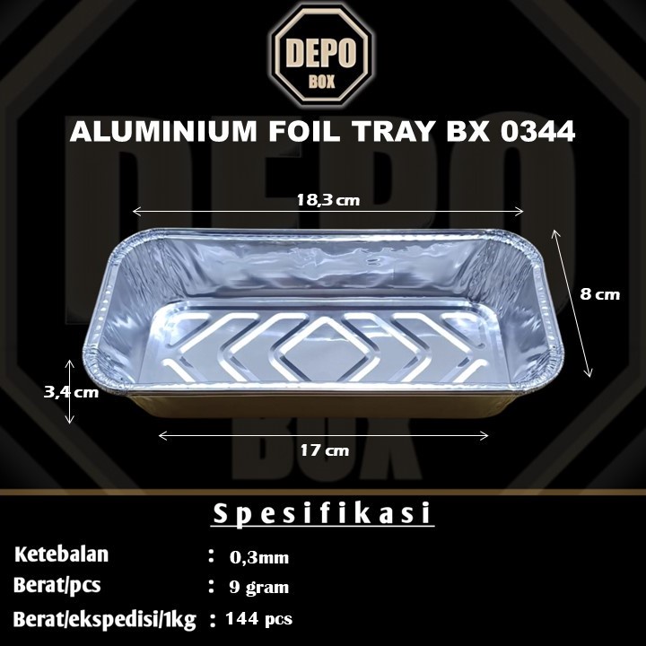 Jual (100 PCS) ALUMINIUM FOIL TRAY BX 0344 Tanpa Tutup / Aluminium Tray Cup BX 0344 - wadah ...