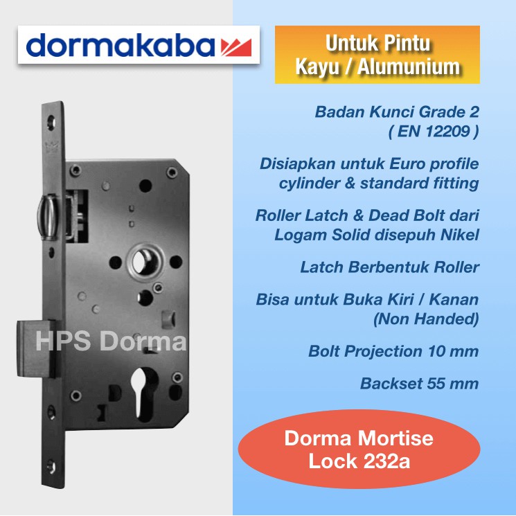 Jual Mortise Lock / Badan Kunci Dorma 232a | Shopee Indonesia