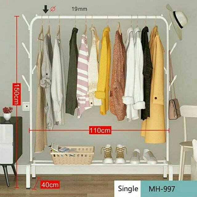 Jual Rak Pakaian Single MH977 Rak Garment gantungan pakaian | Shopee ...
