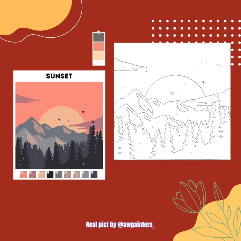 Jual paint by number sunset | Shopee Indonesia