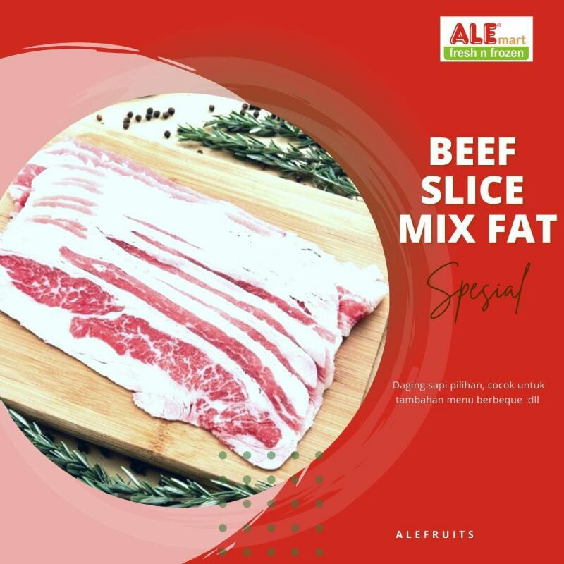 Jual Beef slice lemak, daging mix fat, daging beku lemak, daging beku ...