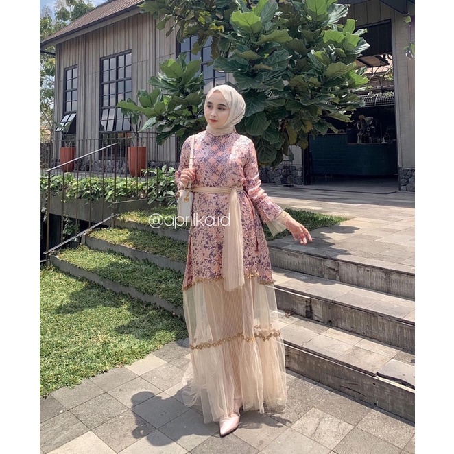 Jual Set Dress Ayesha Tile Baju Pesta Gaun Batik Baju Kondangan Setelan ...