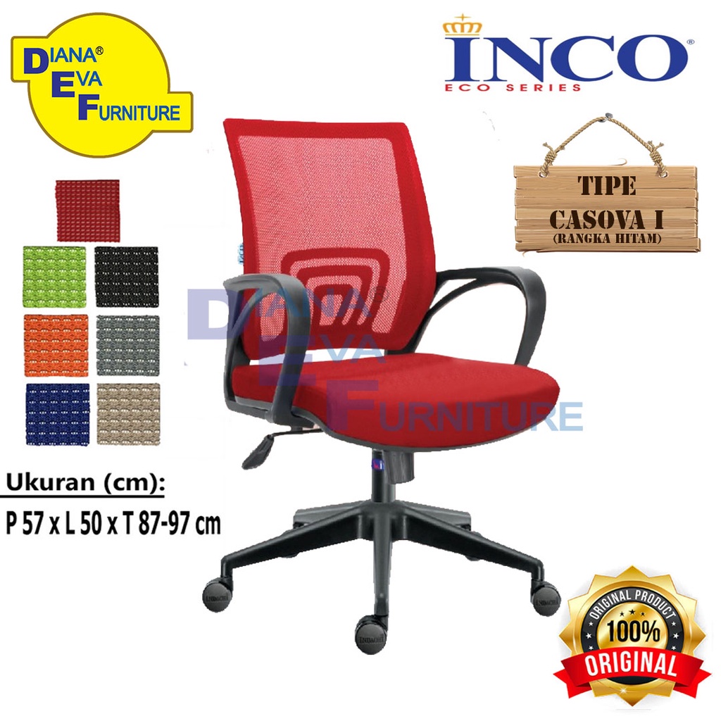 Jual Kursi Kantor Inco - CASOVA I (rangka hitam) | Shopee Indonesia