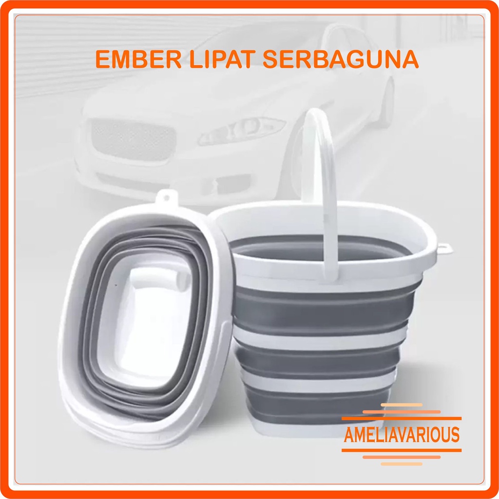 Jual Ember Bak Lipat Portable Water Bucket Foldable Collapsible 10 ...