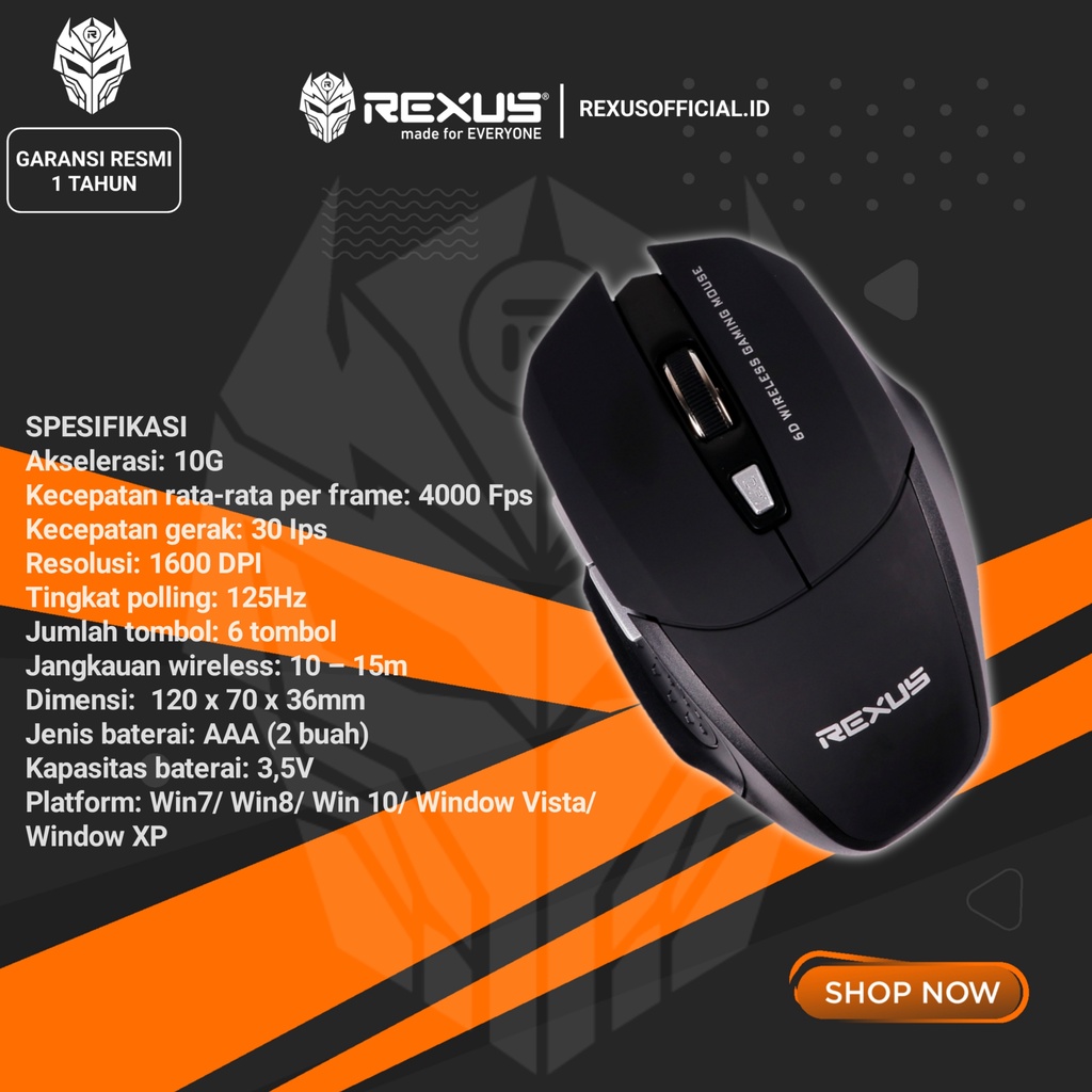 Jual Mouse laptop game werles Rexus Mouse Wireless Gaming Xierra 109 ...