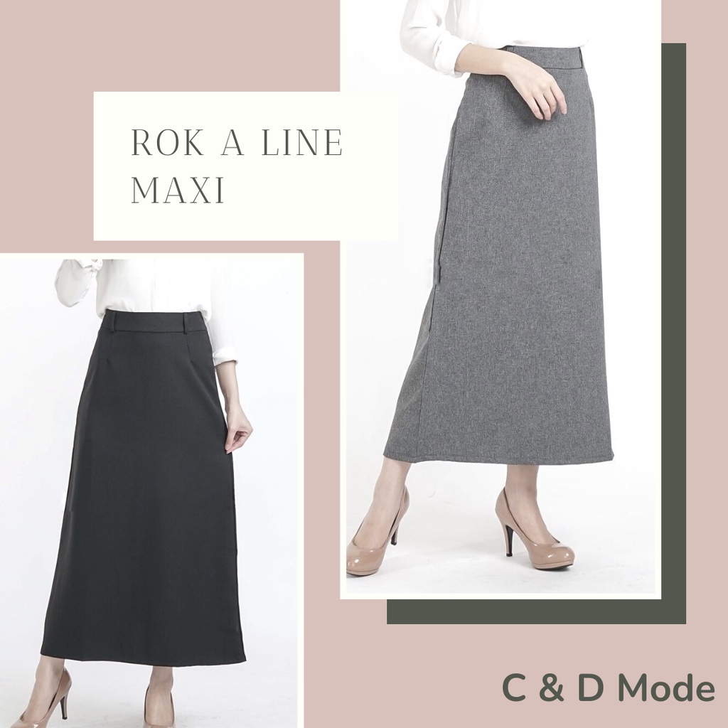 Jual Rok A Line Panjang Bawahan Maxi Kerja Wanita Kantor Sekolah Kerja ...