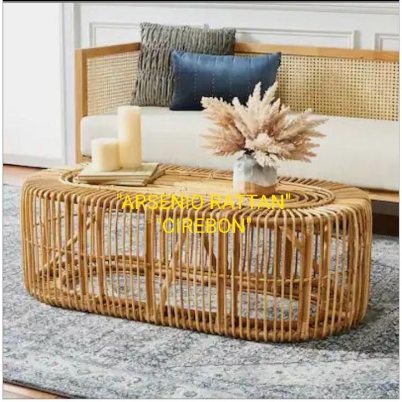 Jual Meja Panjang Rotan Alam Size 100 Cm Terlaris | Shopee Indonesia