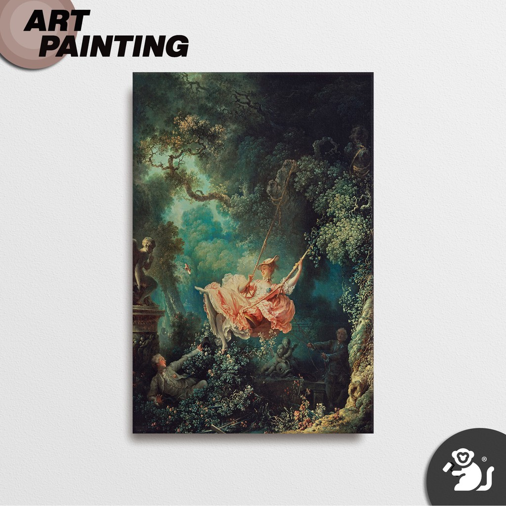 Jual [COD] Poster Kayu Jati Belanda 30x20 The Swing by Jean-Honoré ...