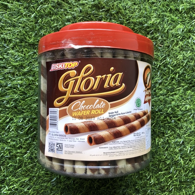 Jual BISKITOP GLORIA COKLAT WAFER ROLL - 500gr | Shopee Indonesia