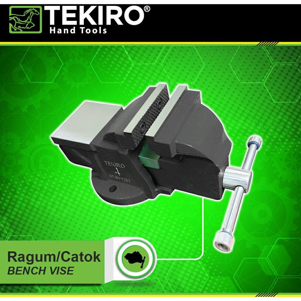 Jual Tekiro Ragum 4 Inch / Tekiro Bench Vice 4 Inch / Catok Besi 4 Inch ...