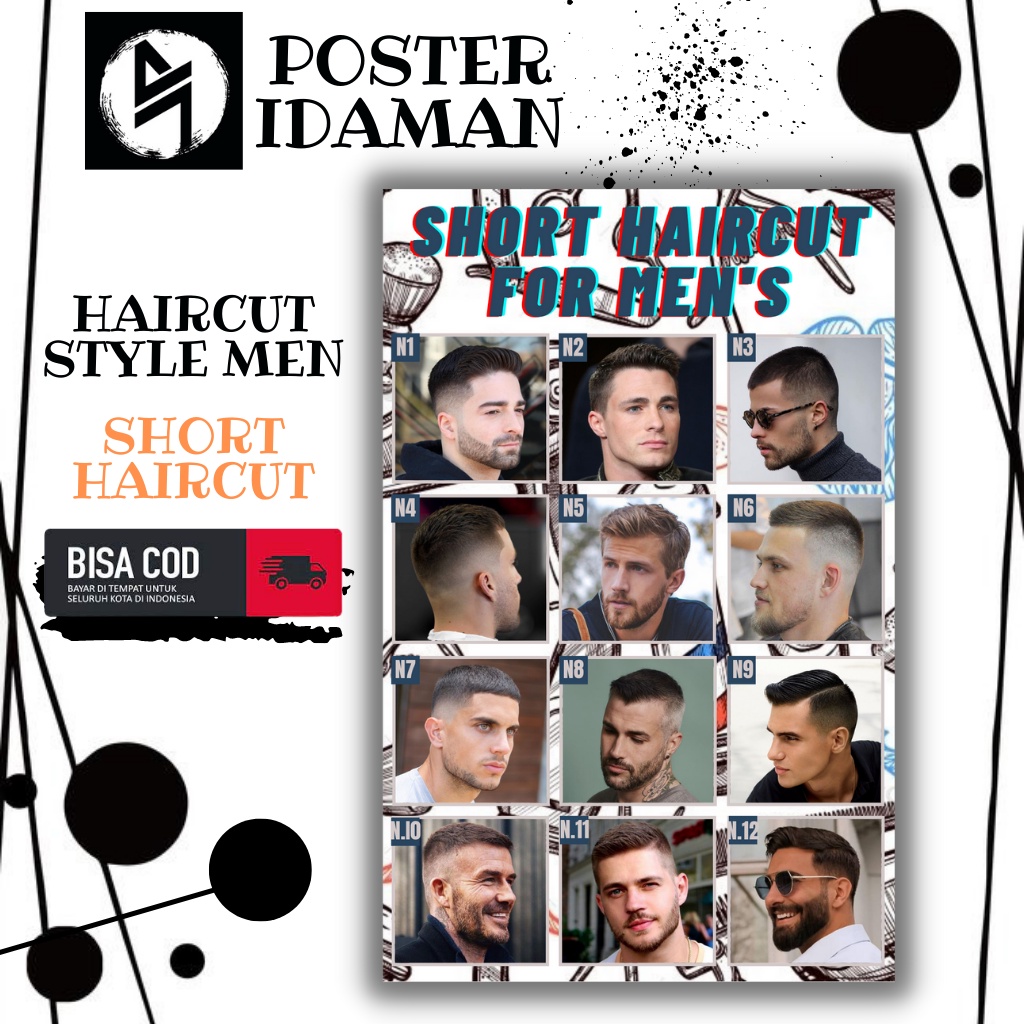 Jual POSTER IDAMAN - poster pangkas rambut pria2022 SHORT HAIRCUT ...