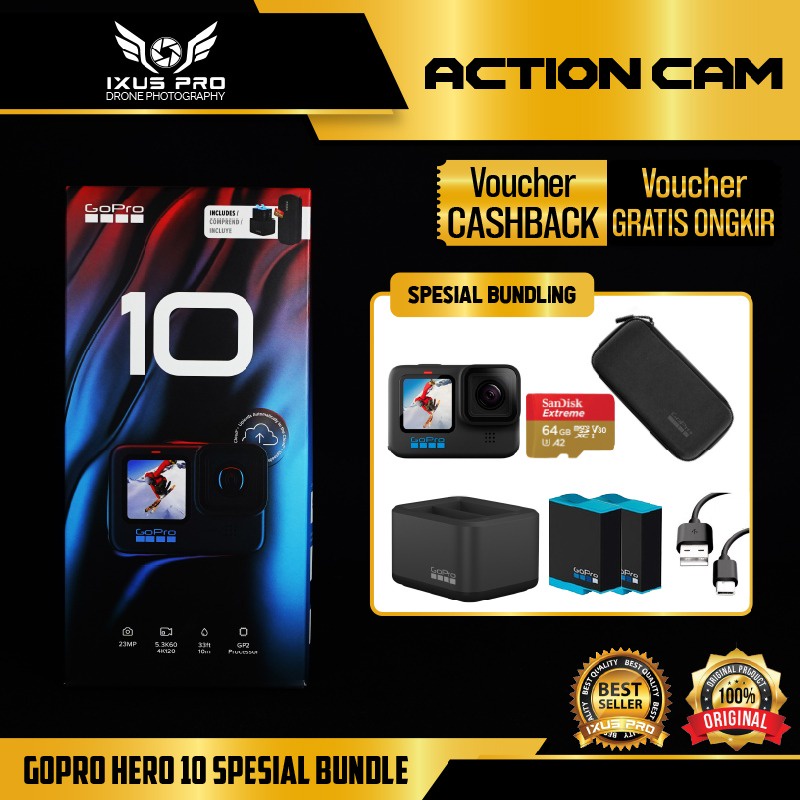 Jual GoPro Hero 10 Black SPECIAL BUNDLE | Shopee Indonesia