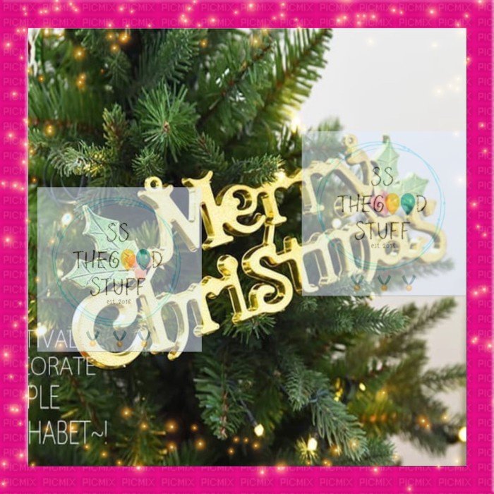 Jual natal-hiasan- ornamen natal tulisan merry christmas - silver ...
