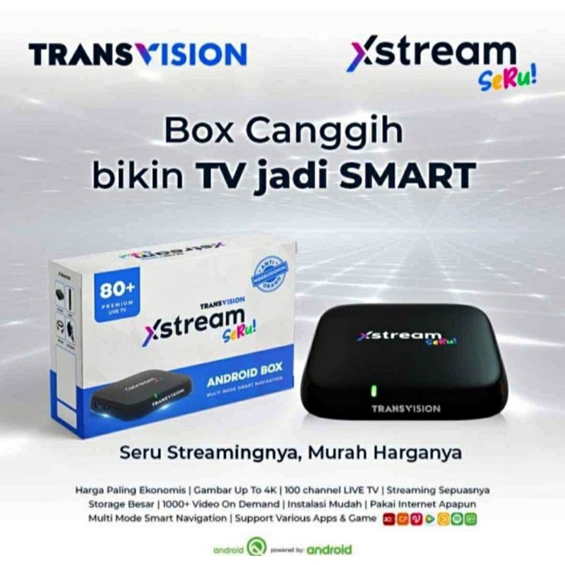 Jual android box stb xstream dr Transvision untuk semua merek tv ...
