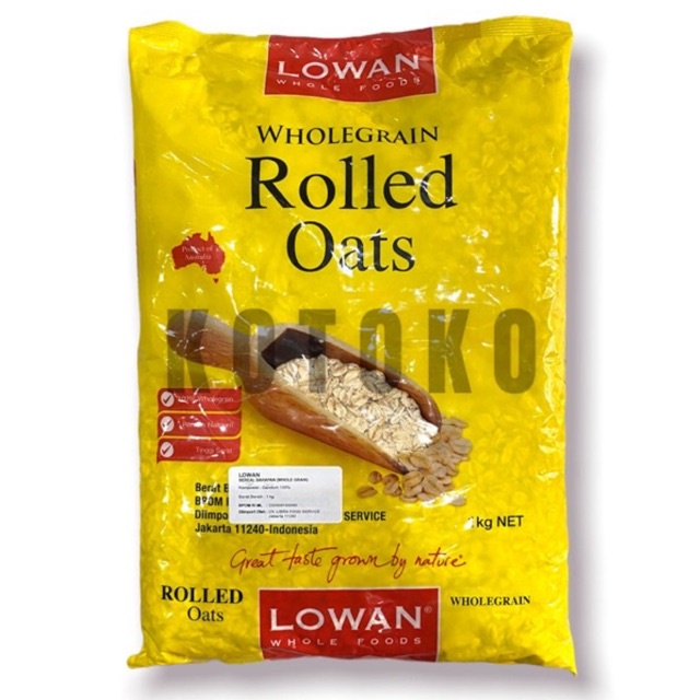 Jual Lowan Whole Grain Rolled Oat / Rolled Oats 1kg | Shopee Indonesia