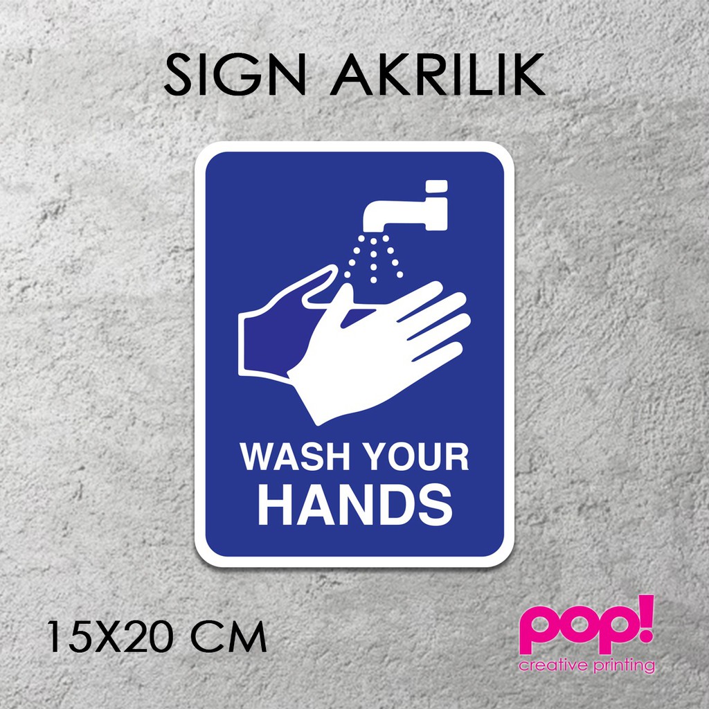 Jual Tulisan Cuci Tangan Wash Your Hands Akrilik Signage Sign Acrylic ...