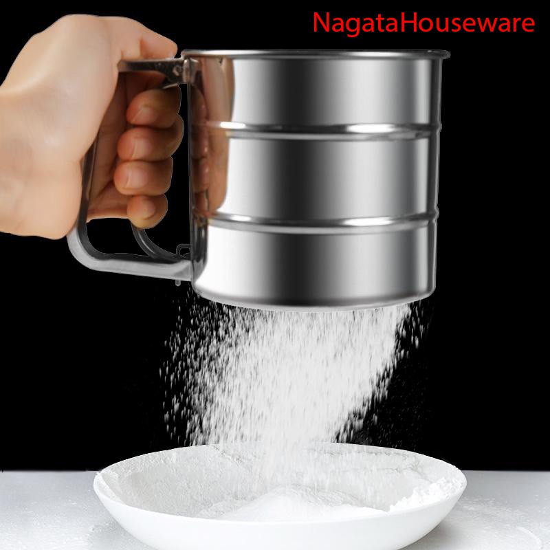 Jual Ayakan Tepung Stainless / Saringan Tepung Manual Flour Sifter ...