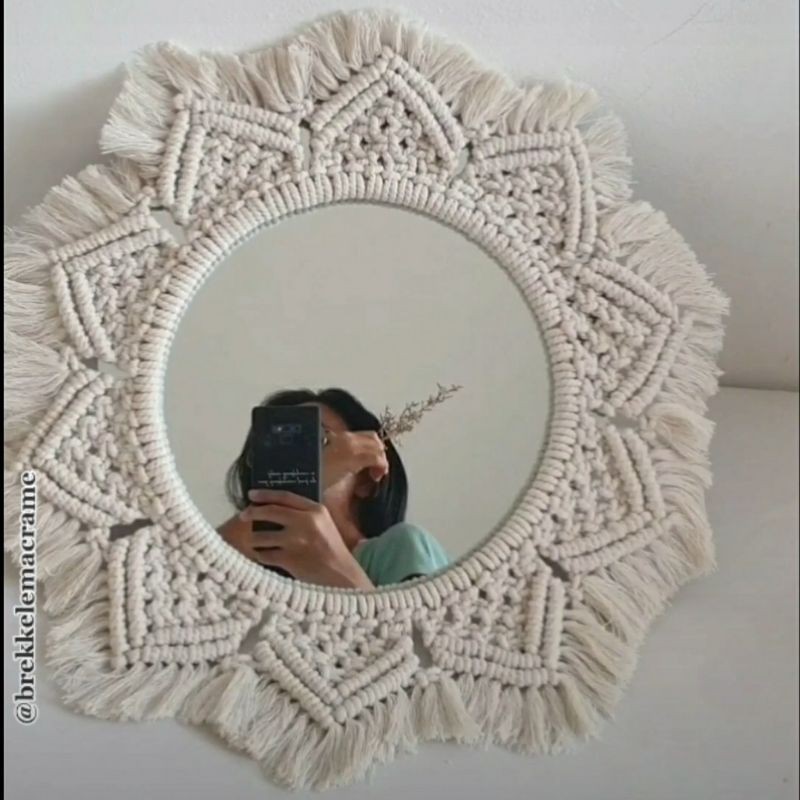 Jual Macrame Mirror / kaca macrame (REAL PICT) Kaca cermin Bohemian ...