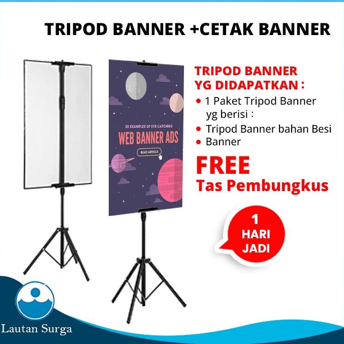 Jual Tripod Banner Plus Cetak Flexi Ukuran Banner 1 Meter (Bisa 2 Sisi ...