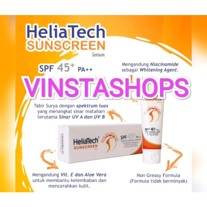 Jual Heliatech Sunscreen SPF 45 + Lotion spf 45- sport & Outdoor UV ...