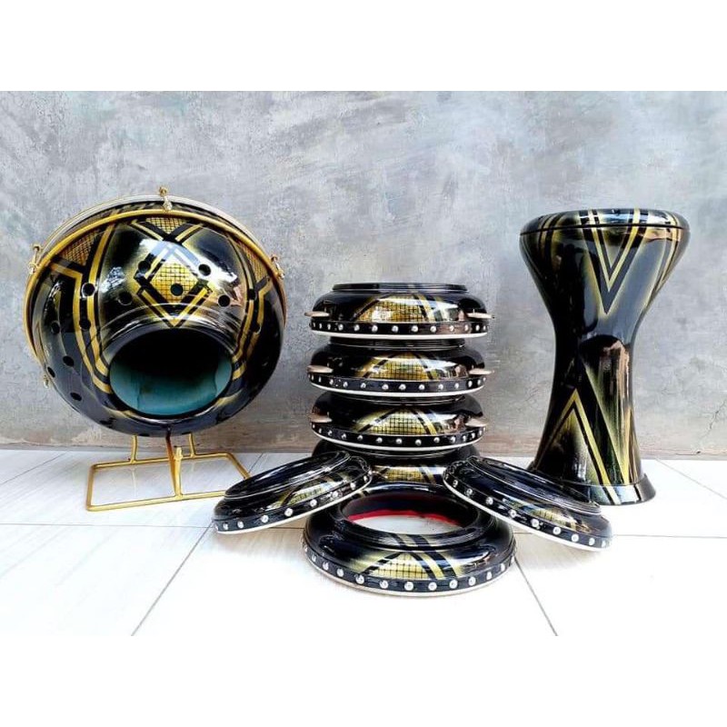 Jual alat hadrah rebana motif galaxi hitam glossy asli Jepara murah dan ...