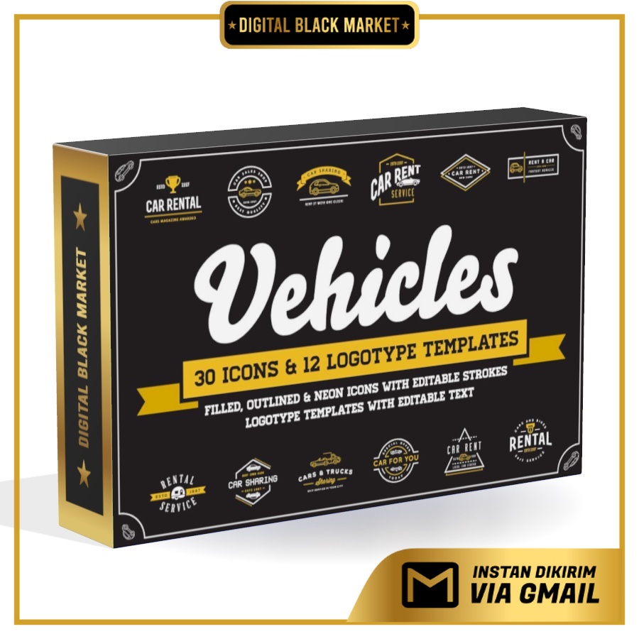 Jual Awesome Vehicles Icons And Logo Set - Photoshop & Illustrator ...