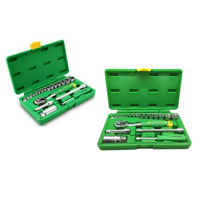 Jual TEKIRO Kunci Sok Set 21pcs PVC / Sock Socket Set 21 Pcs / Mata Hand Shock Socket 1/4 - 3/8 ...